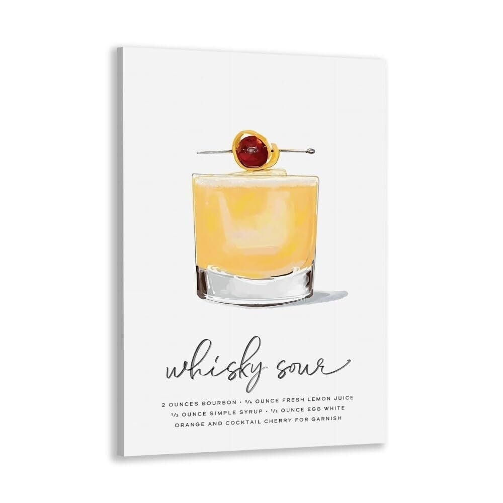 Vintage Cocktail Poster Paloma Cocktail Wall Art (4) Bar Cart Decor ...