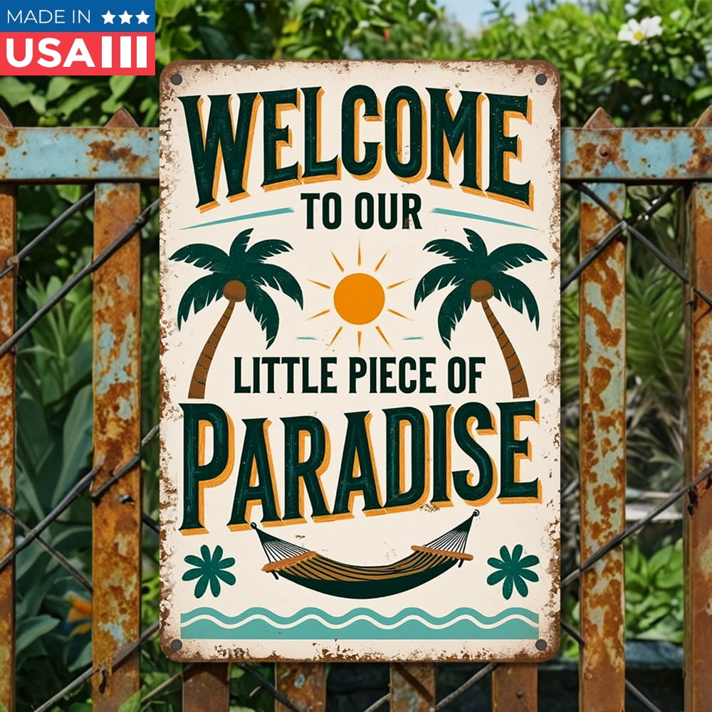 Vintage Coconut Tree Sun Metal Wall Art Sign Gifts, 8x12 Inch for ...