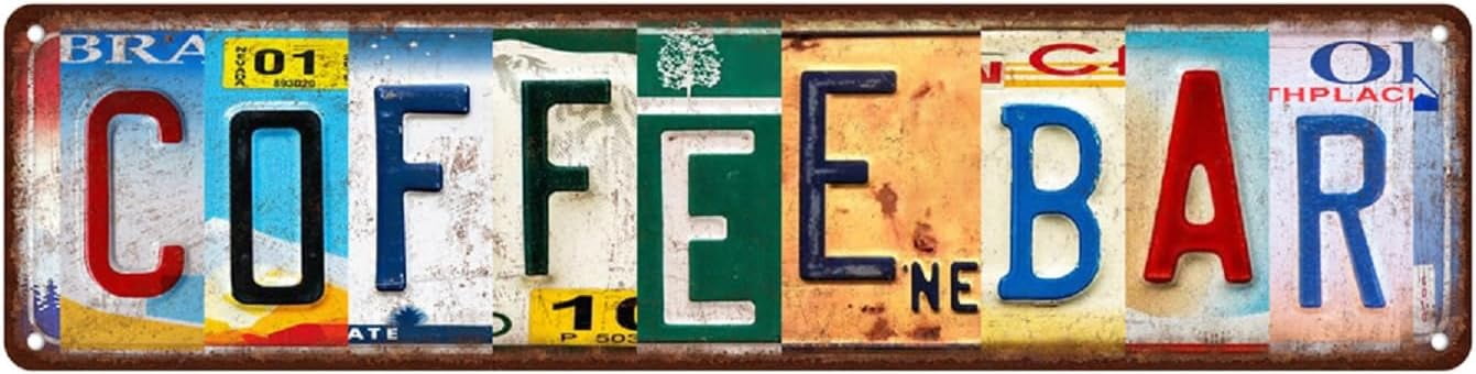 Vintage Coffee Bar Metal Tin Signs Street Signs Home Coffee Bar Wall ...