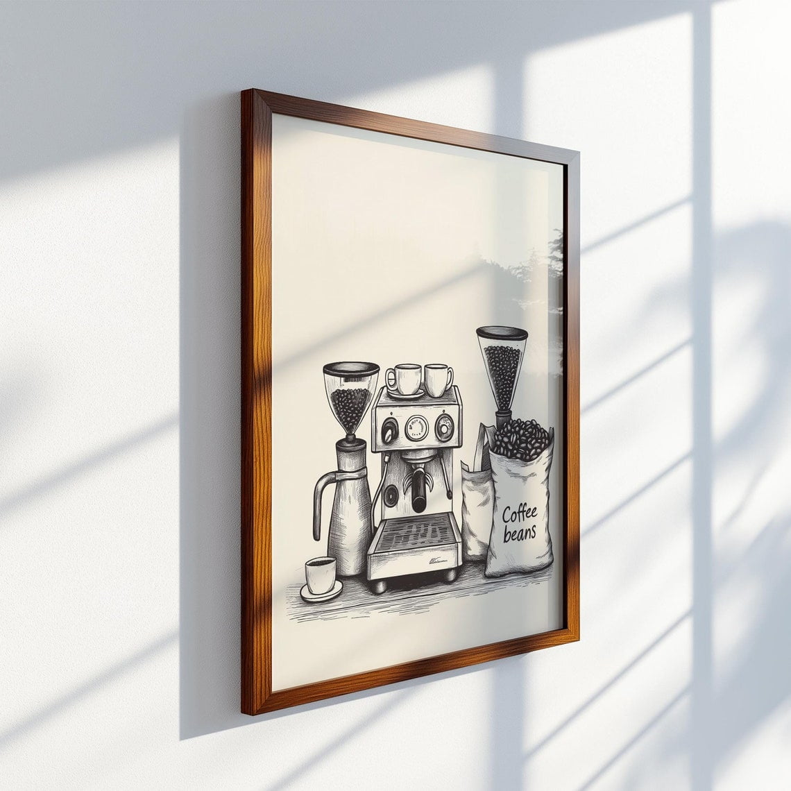 Vintage Coffee Bar Print, Espresso Machine Wall Art, Barista Kitchen ...