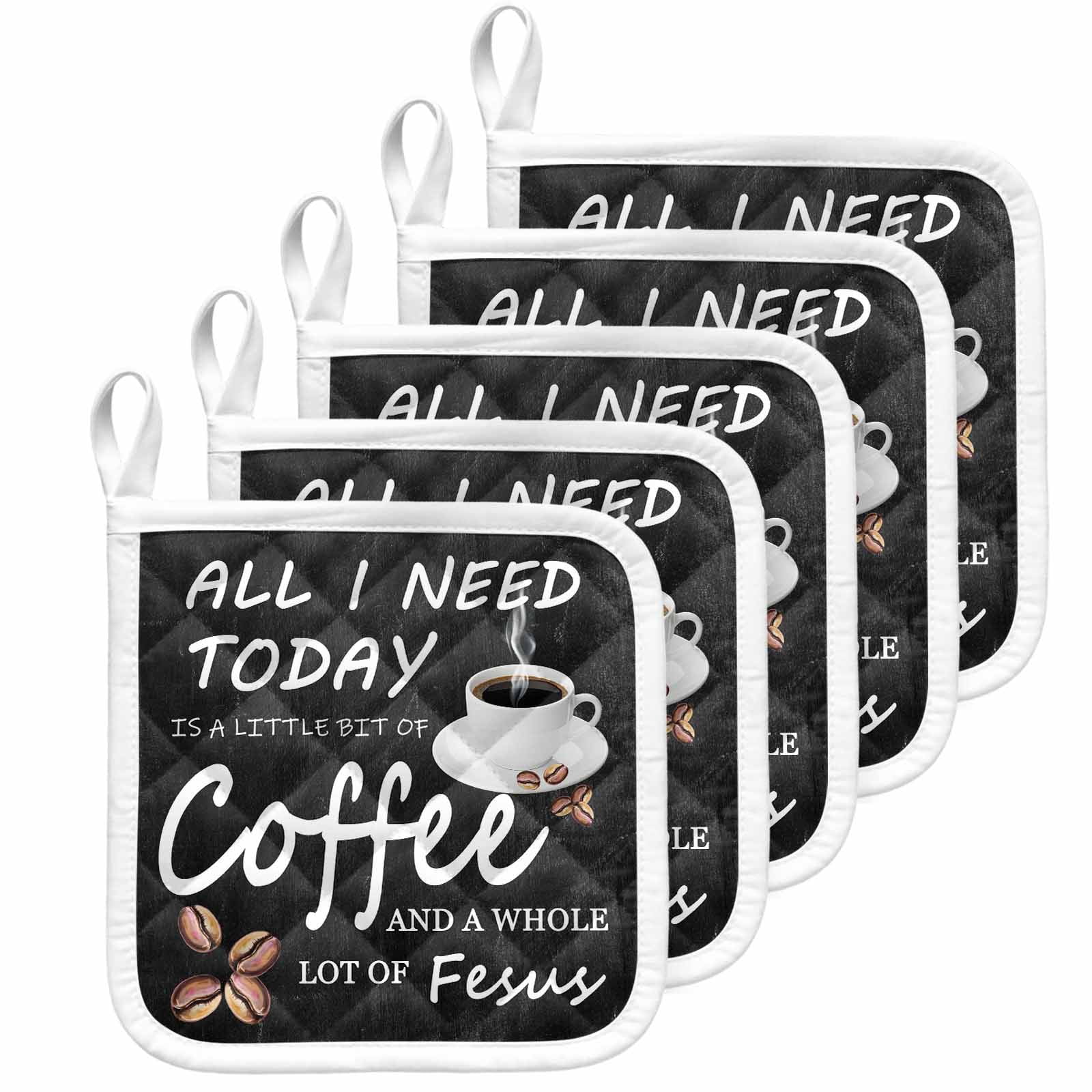 Vintage Coffee Pot Holders for Kitchen Heatproof Potholder, 5 Pack ...