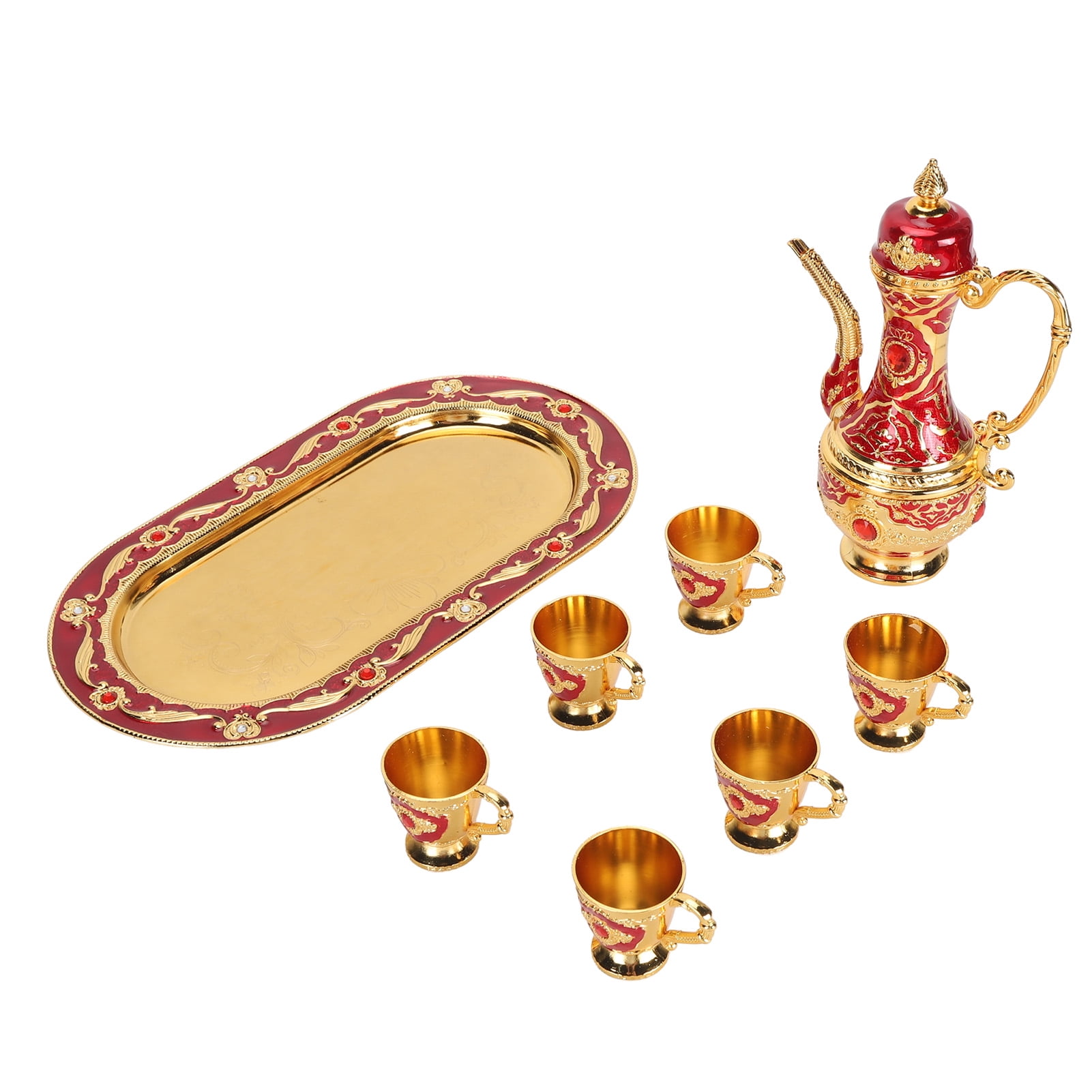 Vintage Coffee Pot Set Retro Metal Pot Tray Set Waterproof Zinc Alloy ...