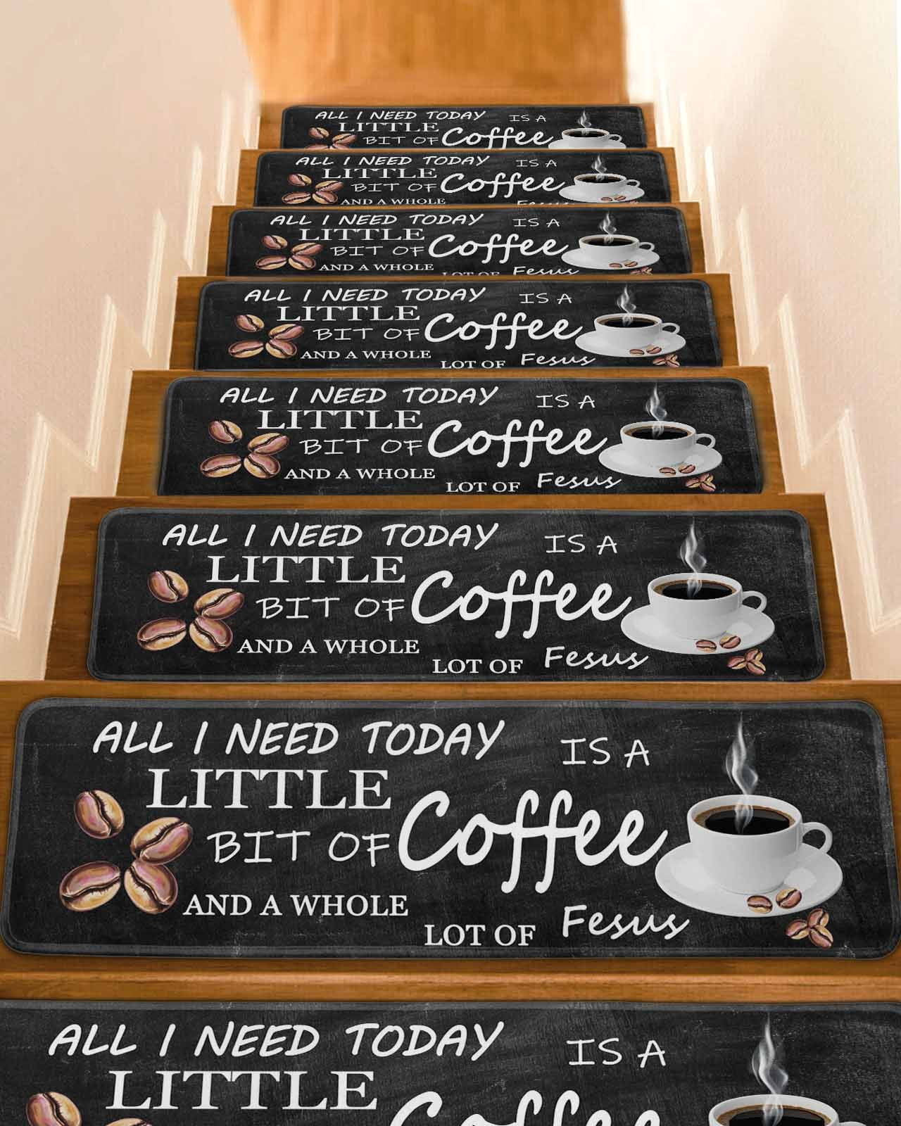 Vintage Coffee Stair Treads for Wooden Steps Indoor Runner Rug Carpet ...
