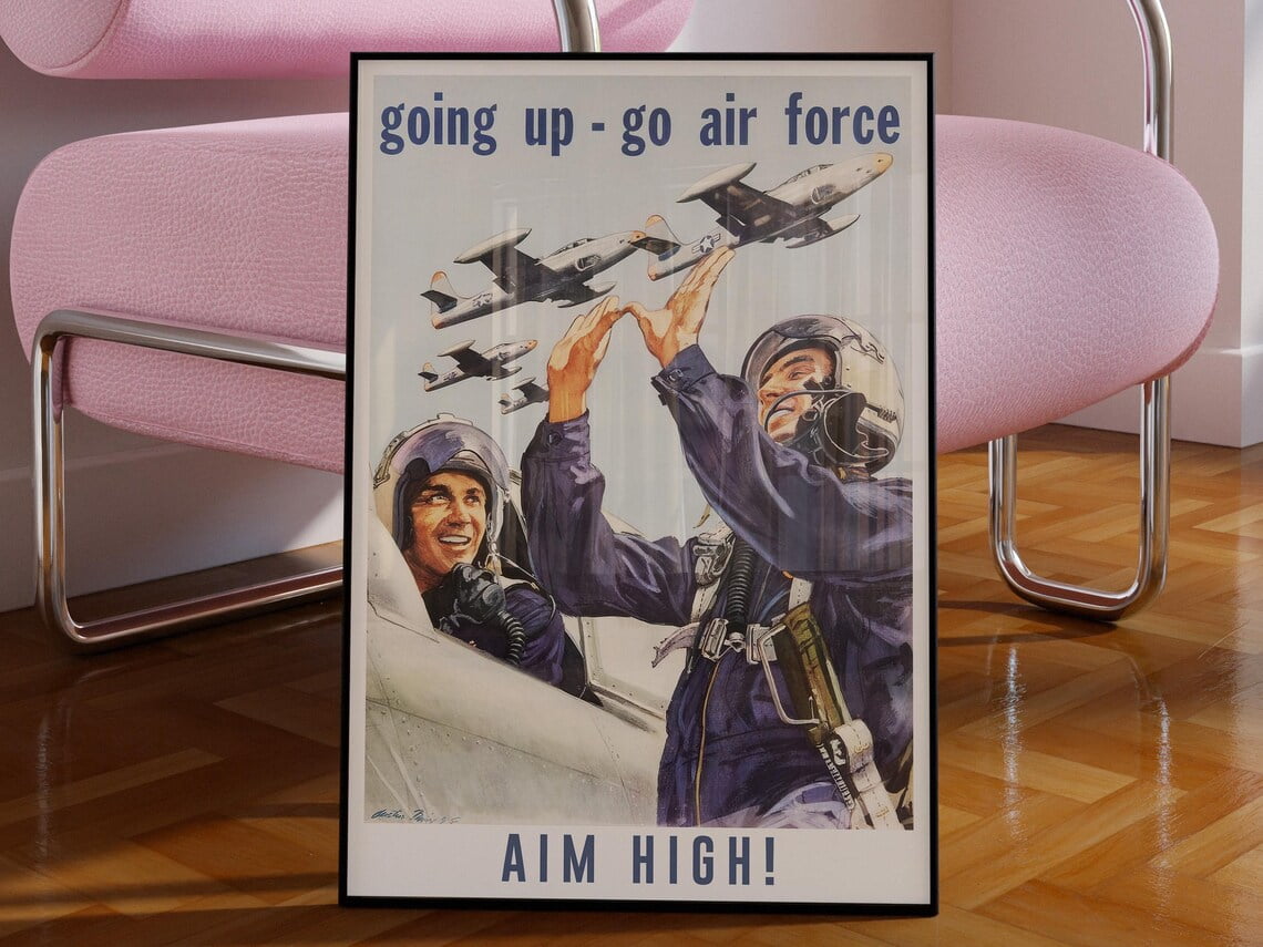 Vintage Cold War Era Usaf Poster, Cold War, Military Ad, Us Air Force ...