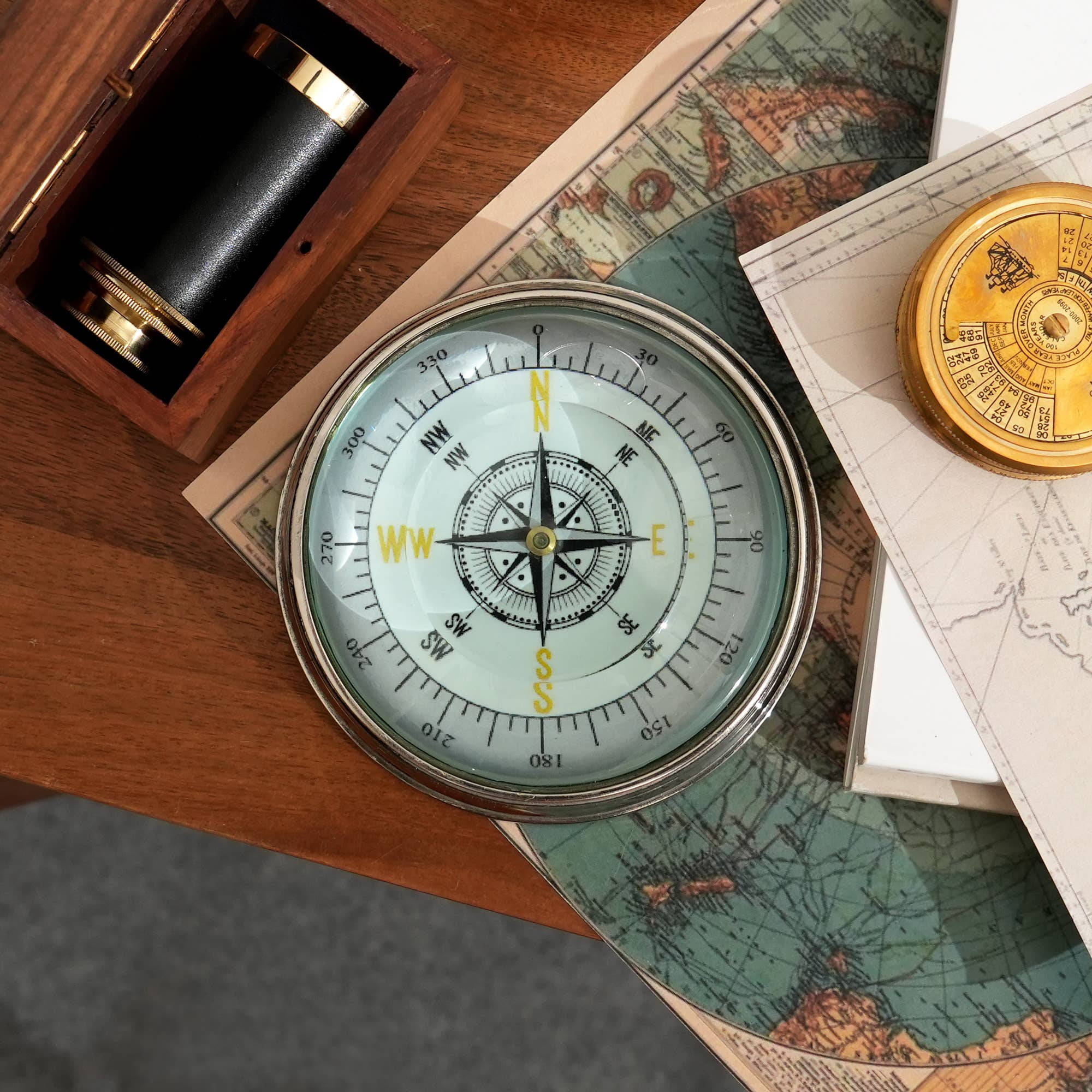 Vintage Collectible Aluminum Condensor Campass-Silver - Walmart.com