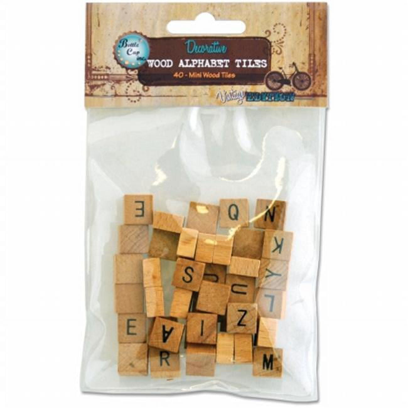 Vintage Collection Mini Wood Alphabet Tiles, 40pk - Walmart.com