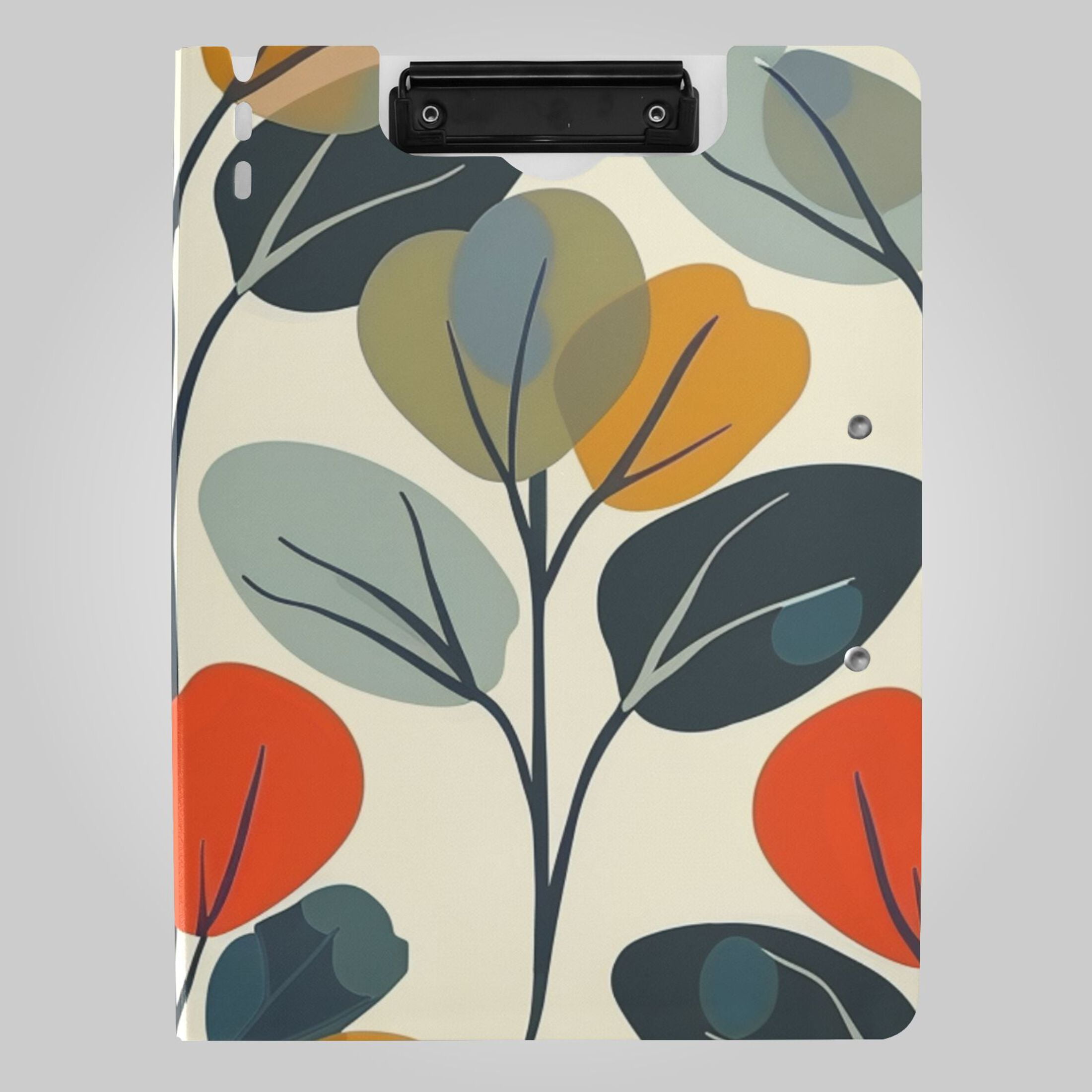 Vintage Color Leaves Foldable Binder Folder Clipboard with Pen Slot ...