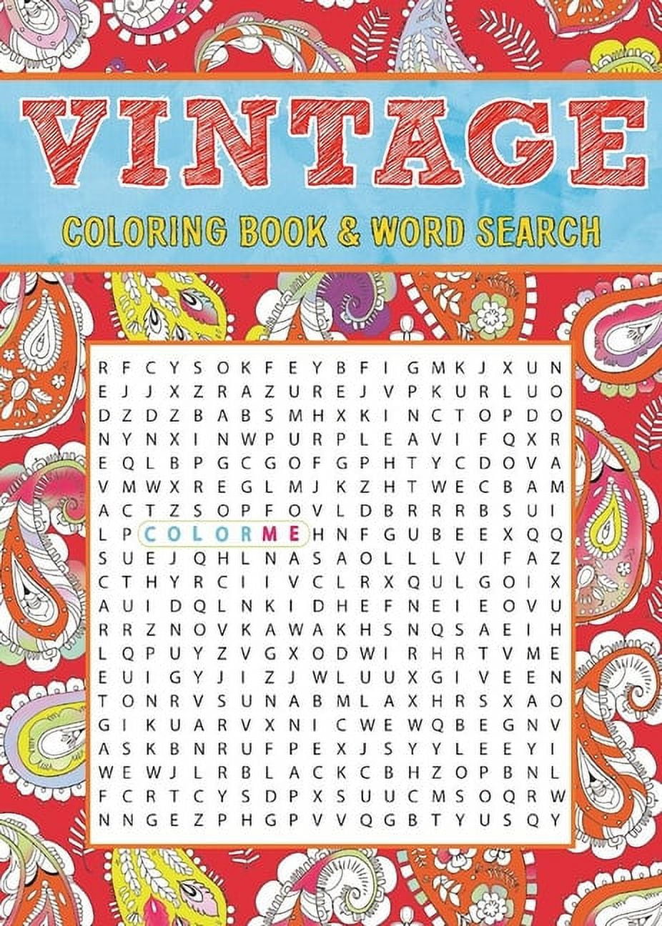 Vintage Coloring Book & Word Search (Paperback) - Walmart.com