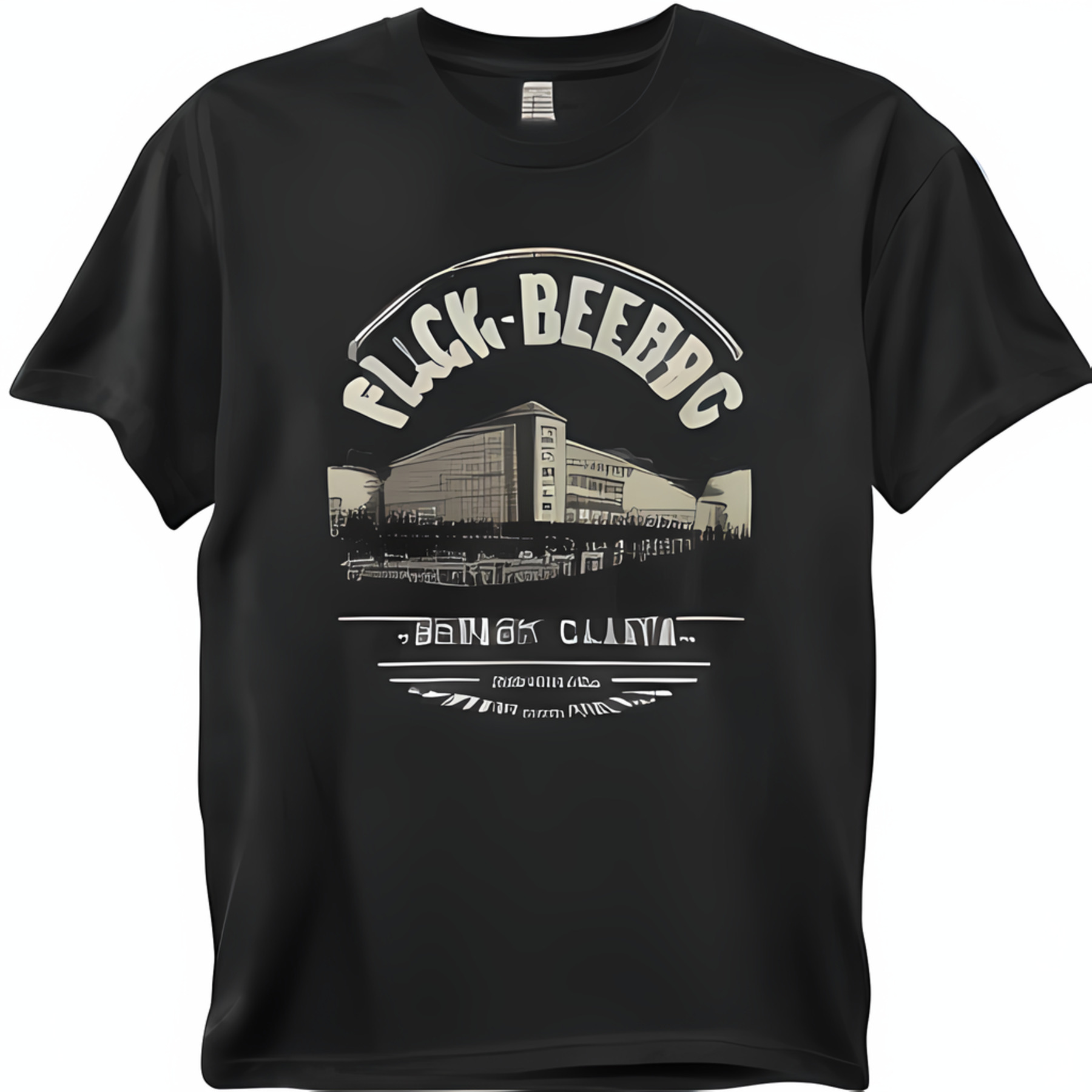 Vintage Comic Art Football Stadium T-Shirt '30 Years On' Retro Design with ' Beebos' Text Black ...