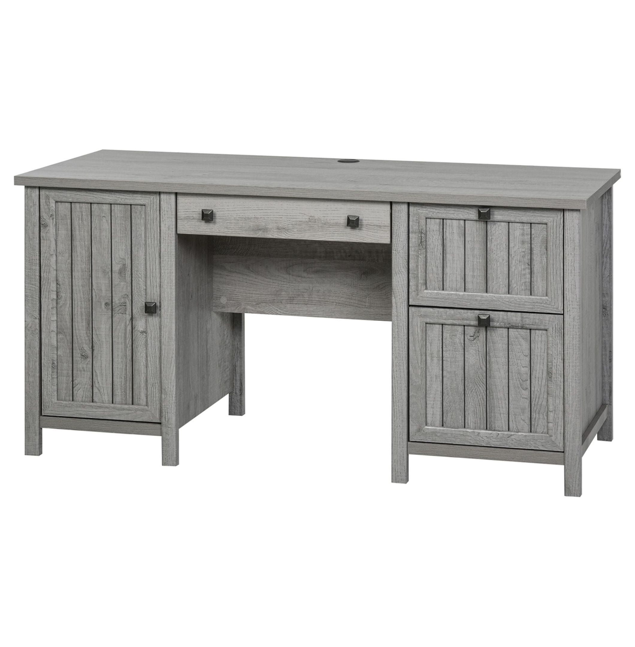 Vintage Computer Desk with Drawers & Cabinet, Grey - Home Office ...