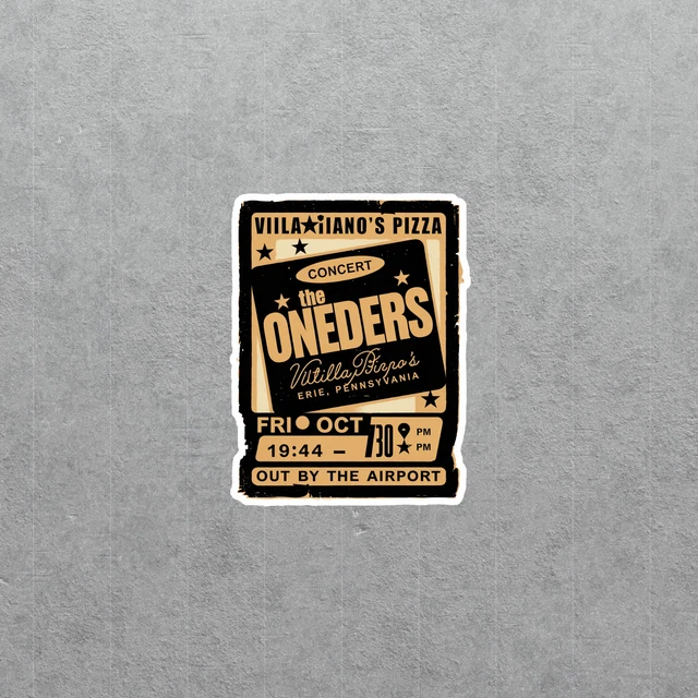 Vintage Concert Sticker Sticker - The Oneders At Villapiano'S Pizza In ...