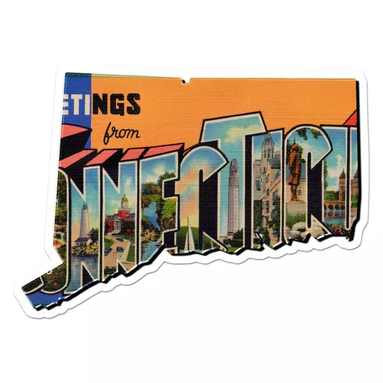 Vintage Connecticut Map Sticker Phone Decal Water Bottle Stickers Car ...