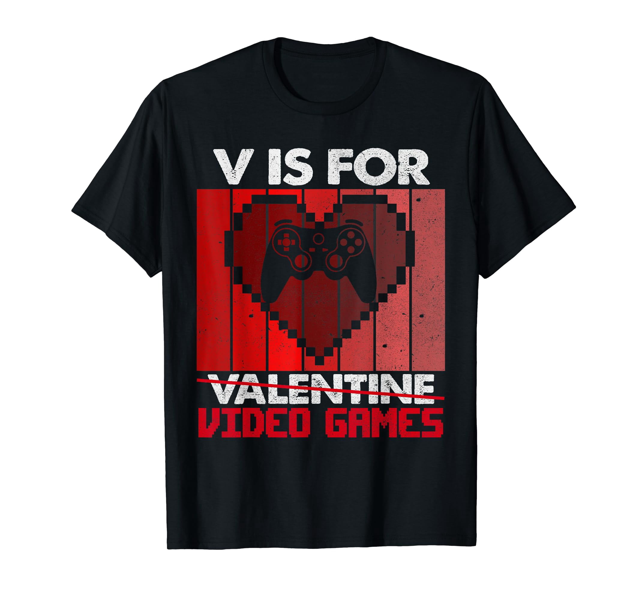 Vintage Controllers V Is For Video Games Valentines Day Boys T-Shirt ...