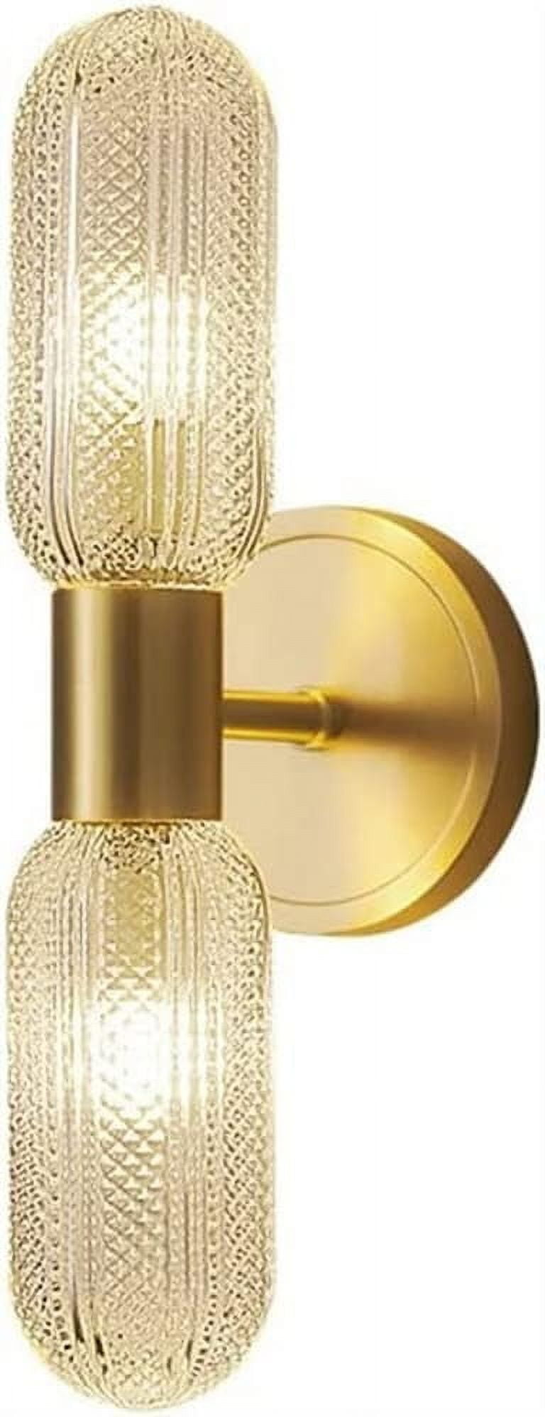 Vintage Copper Wall Lamp LED Glass Wall Light Indoor Modern Crystal Glass Wall Sconce for ...