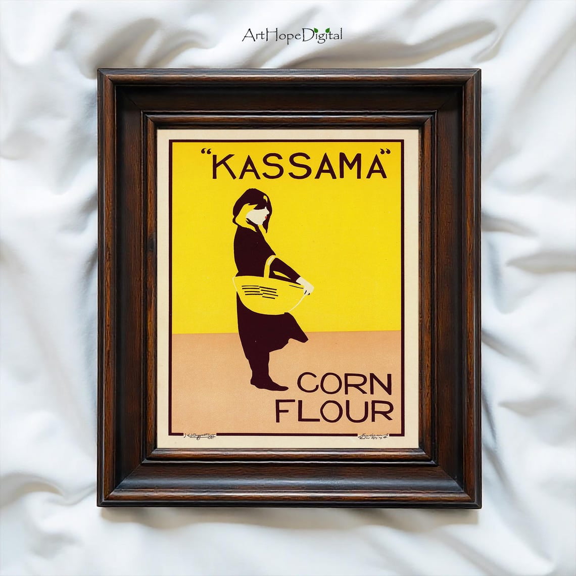 Vintage Corn Flour Poster: Retro Kitchen Advertisement Art, Unframed ...
