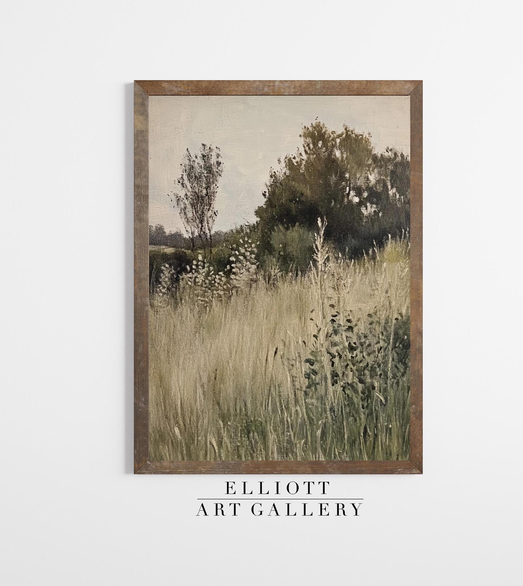 Vintage Cottage View Poster Cottage Landscape Farmhouse Decor Poster ...