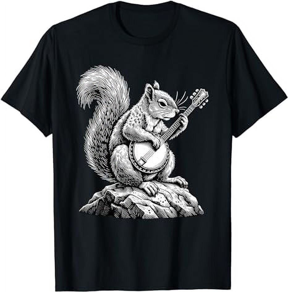 Vintage Cottagecore Aesthetic Squirrel Playing Banjo T-Shirt - Walmart.com