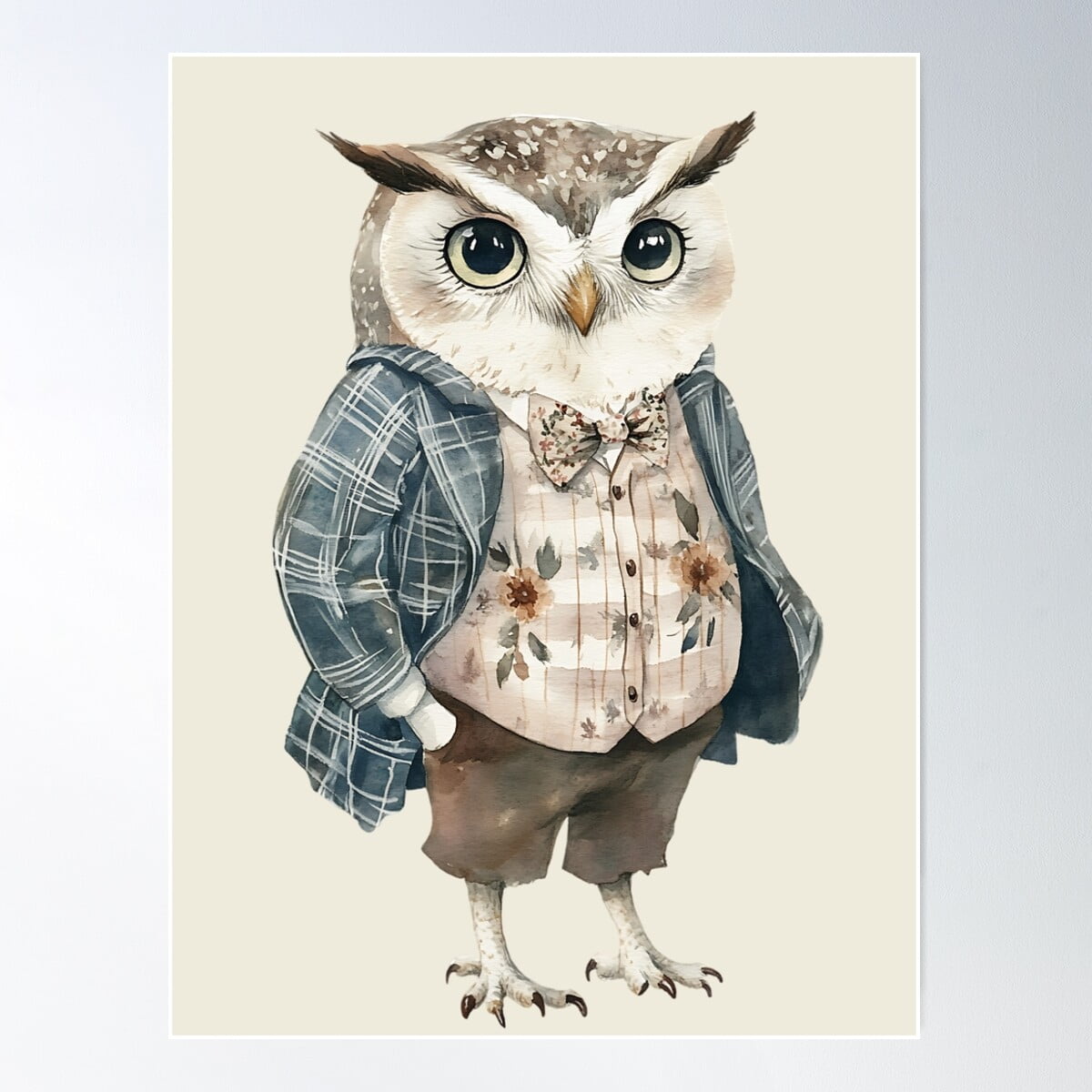 Vintage Cottagecore Owl Poster Wall Art, Modern Wall Decor For Living ...