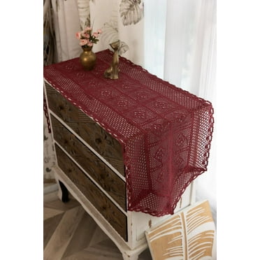 Rectangular Cotton Handmade Crochet Lace Table Runner Doilies Table ...
