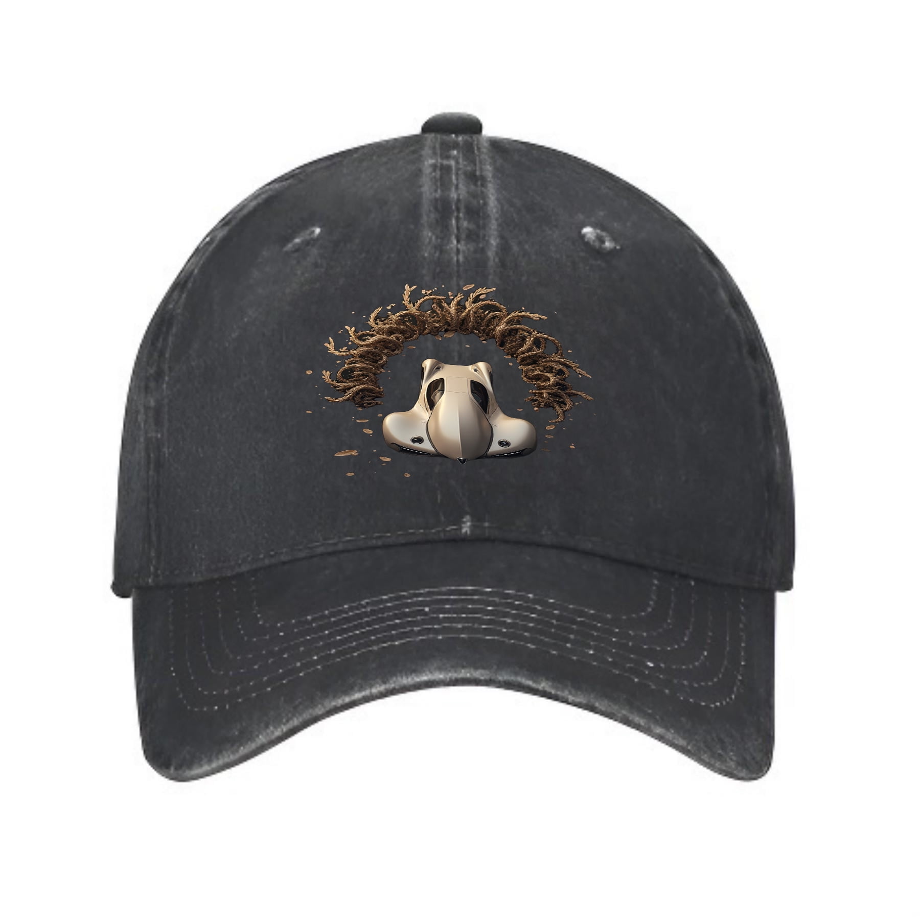 Vintage Cotton Washed Distressed Baseball Cap - Black Dad Hat Animal ...