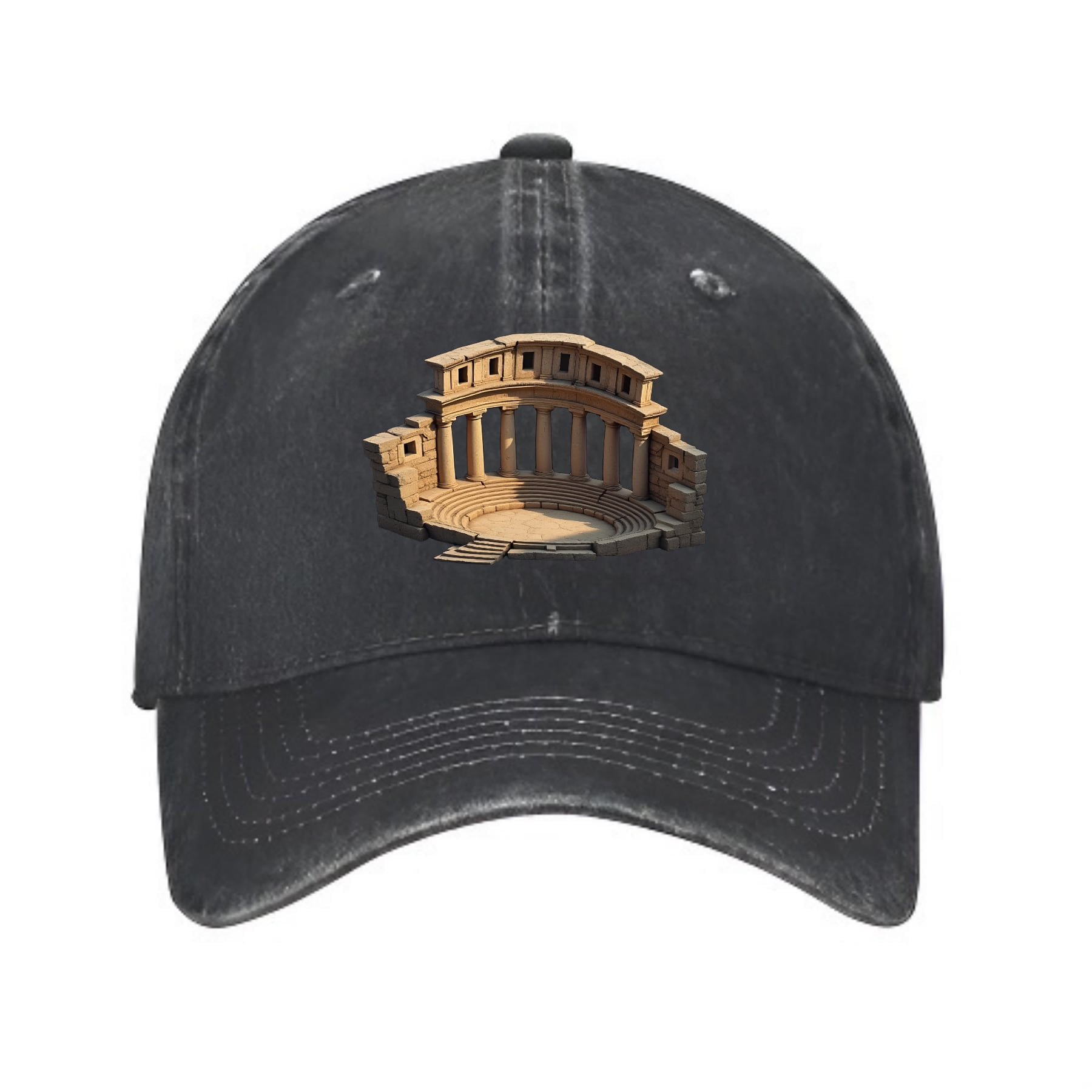 Vintage Cotton Washed Distressed Baseball Cap - Black Dad Hat with ...