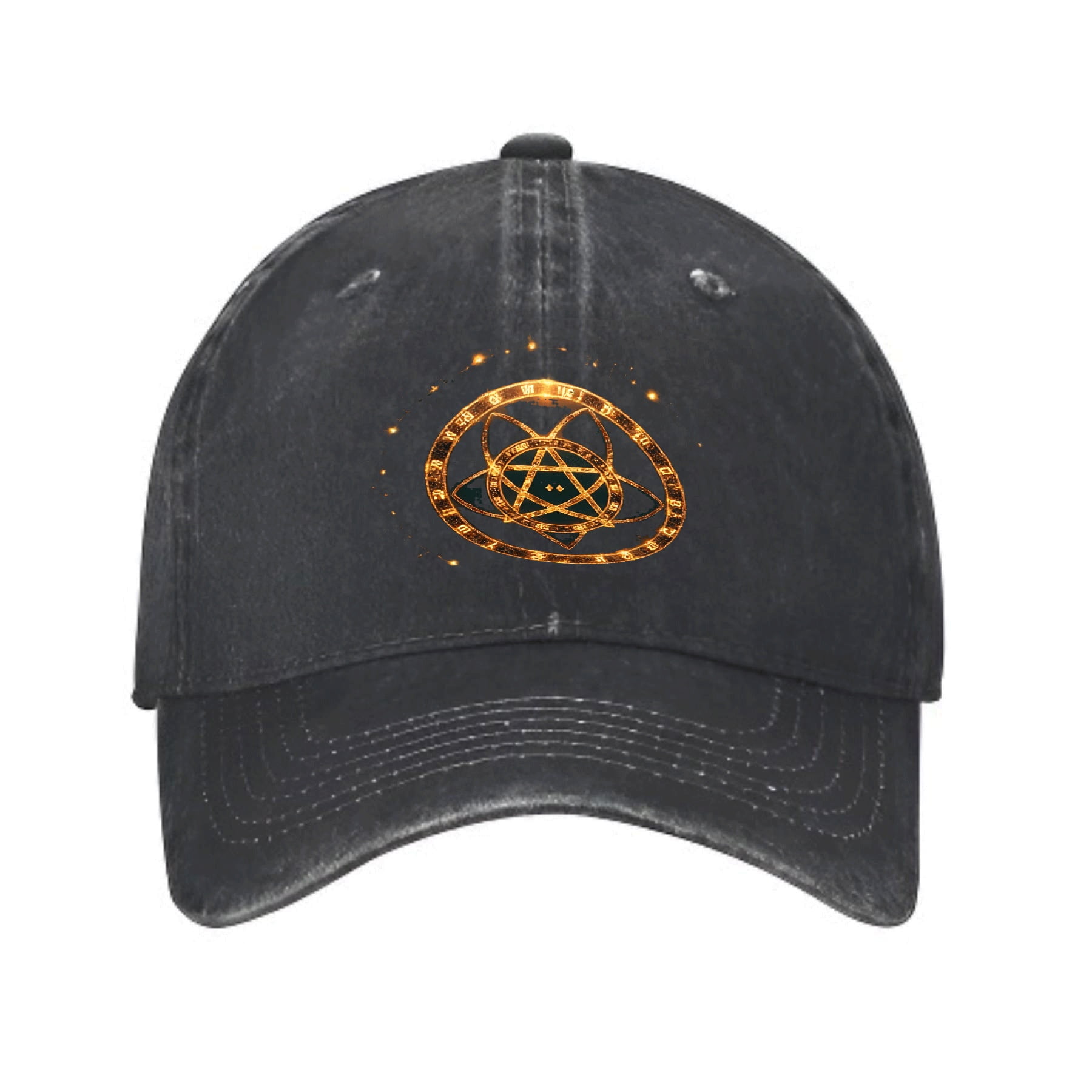 Vintage Cotton Washed Distressed Baseball Cap - Black Dad Hat with ...
