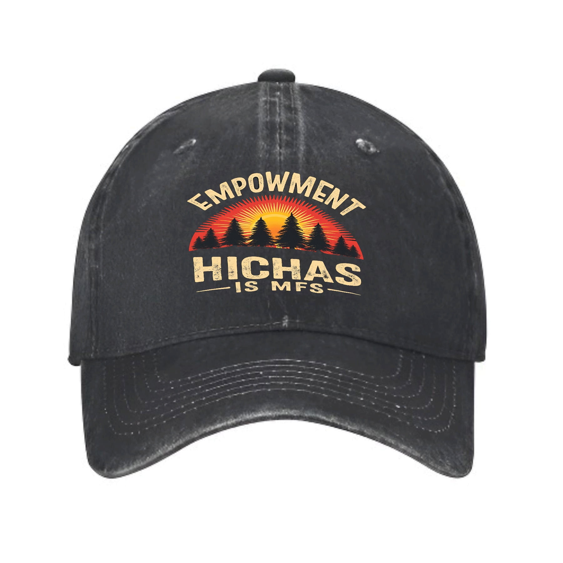 Vintage Cotton Washed Distressed Baseball Cap - Black Dad Hat with ...