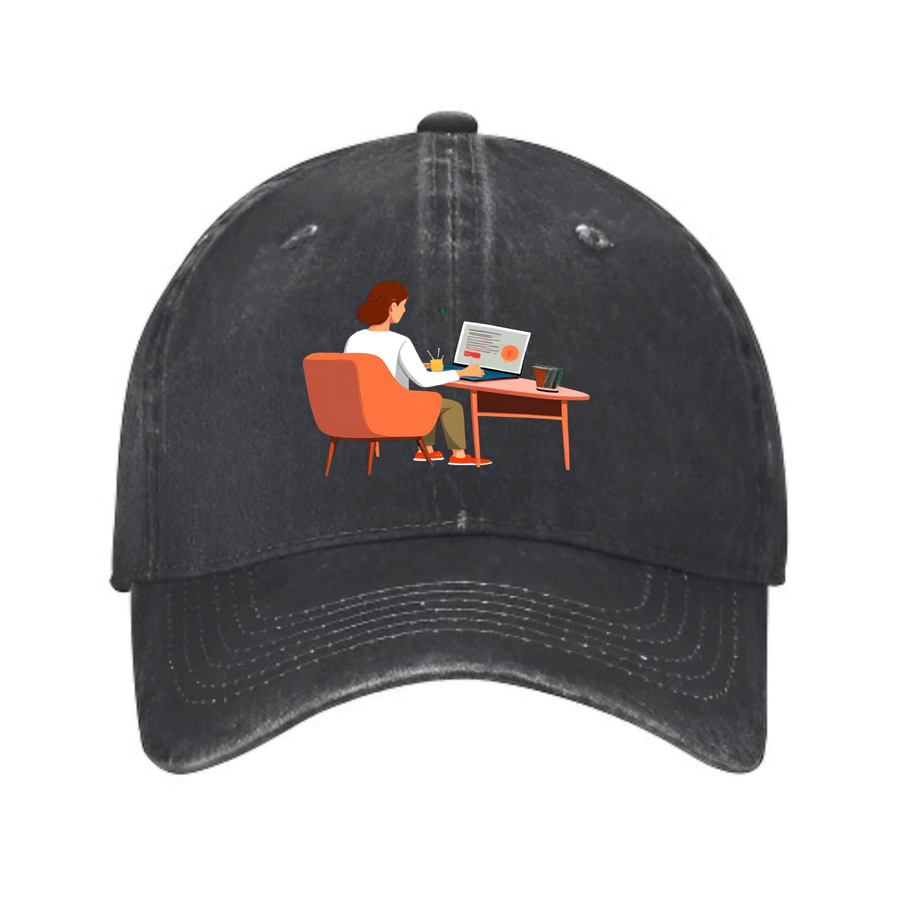 Vintage Cotton Washed Distressed Baseball Cap - Graphic Design of a ...