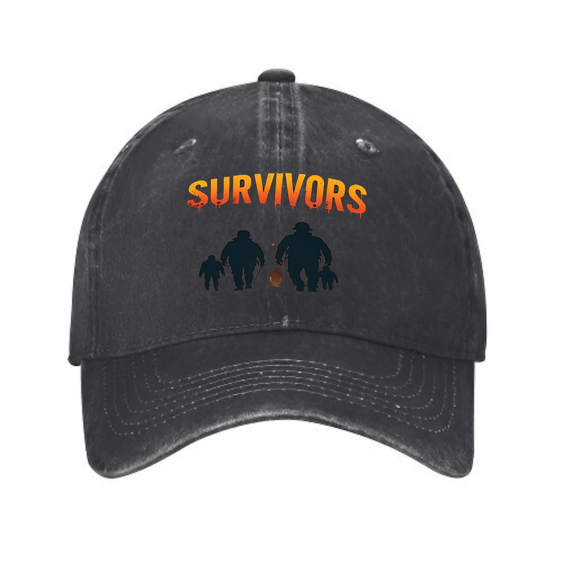 Vintage Cotton Washed Distressed Baseball Cap - Rugged Black Golf Dad ...