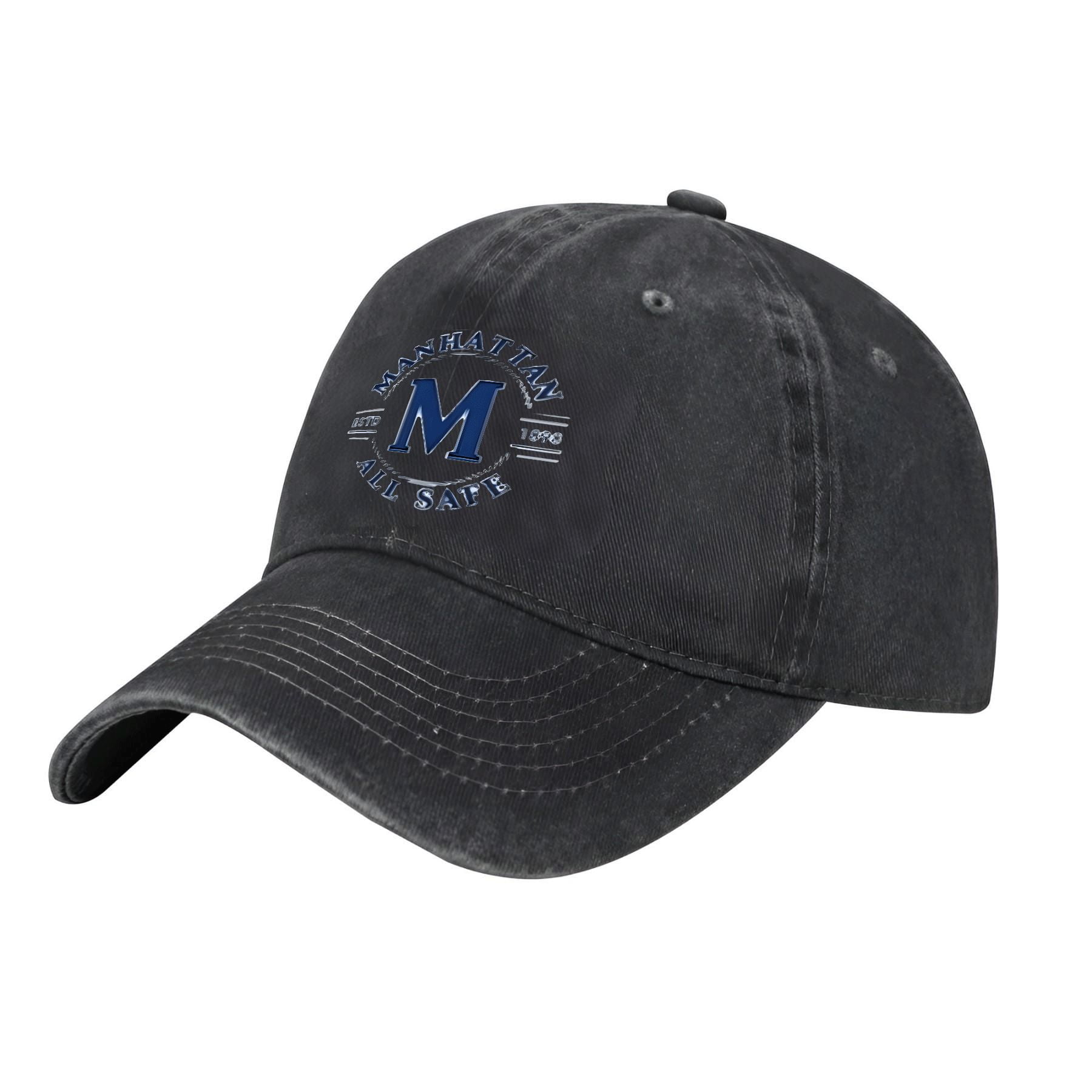 Vintage Cotton Washed Distressed Baseball Cap with Curved Brim Large ...
