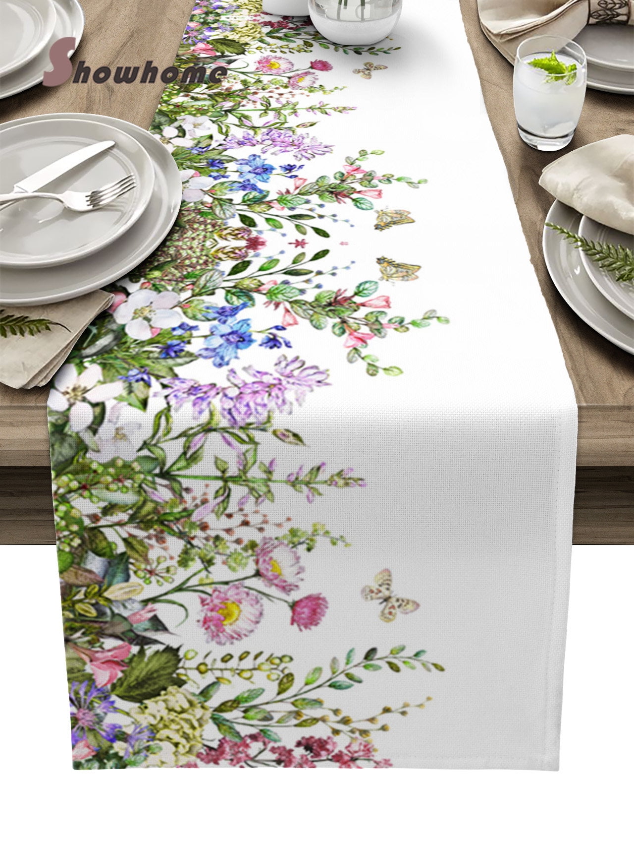 Vintage Country Plant White Rose Table Runner Luxury Wedding ration ...