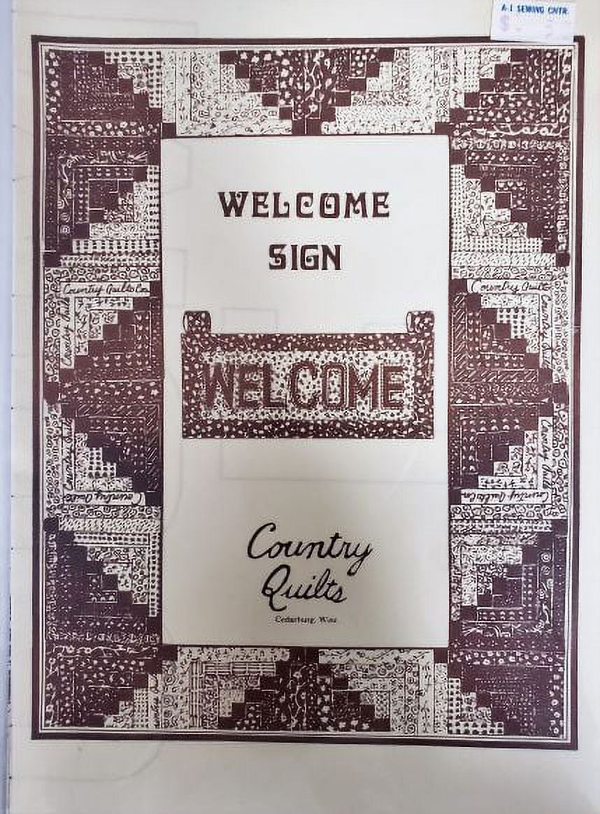 Vintage Country Quilts Welcome Sign Wall Hanging Pattern 7" x 18 ...