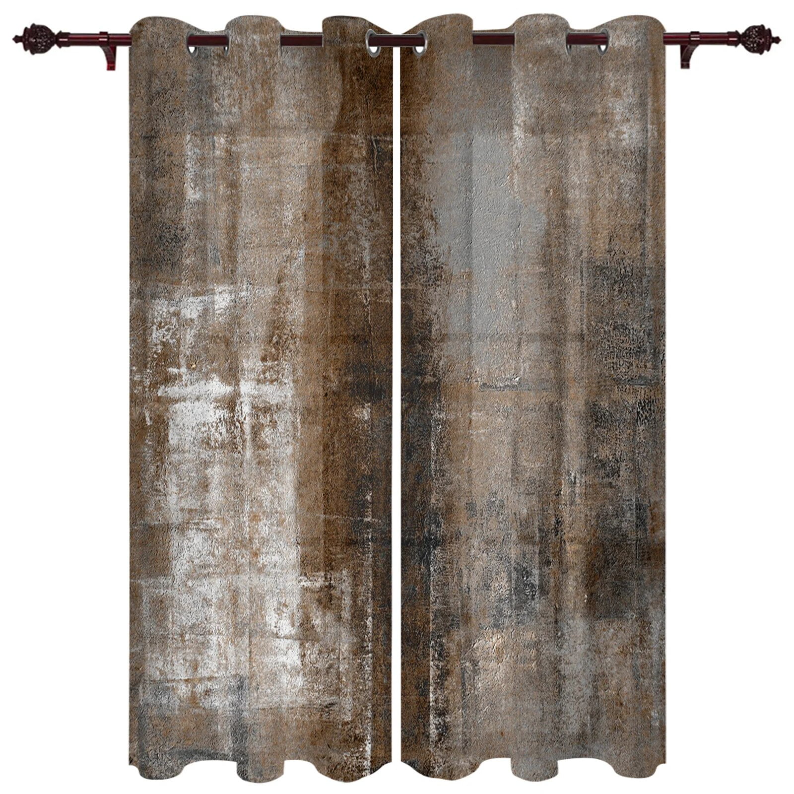 Vintage Country Style Oil Painting Texture Abstract Window Curtain ...