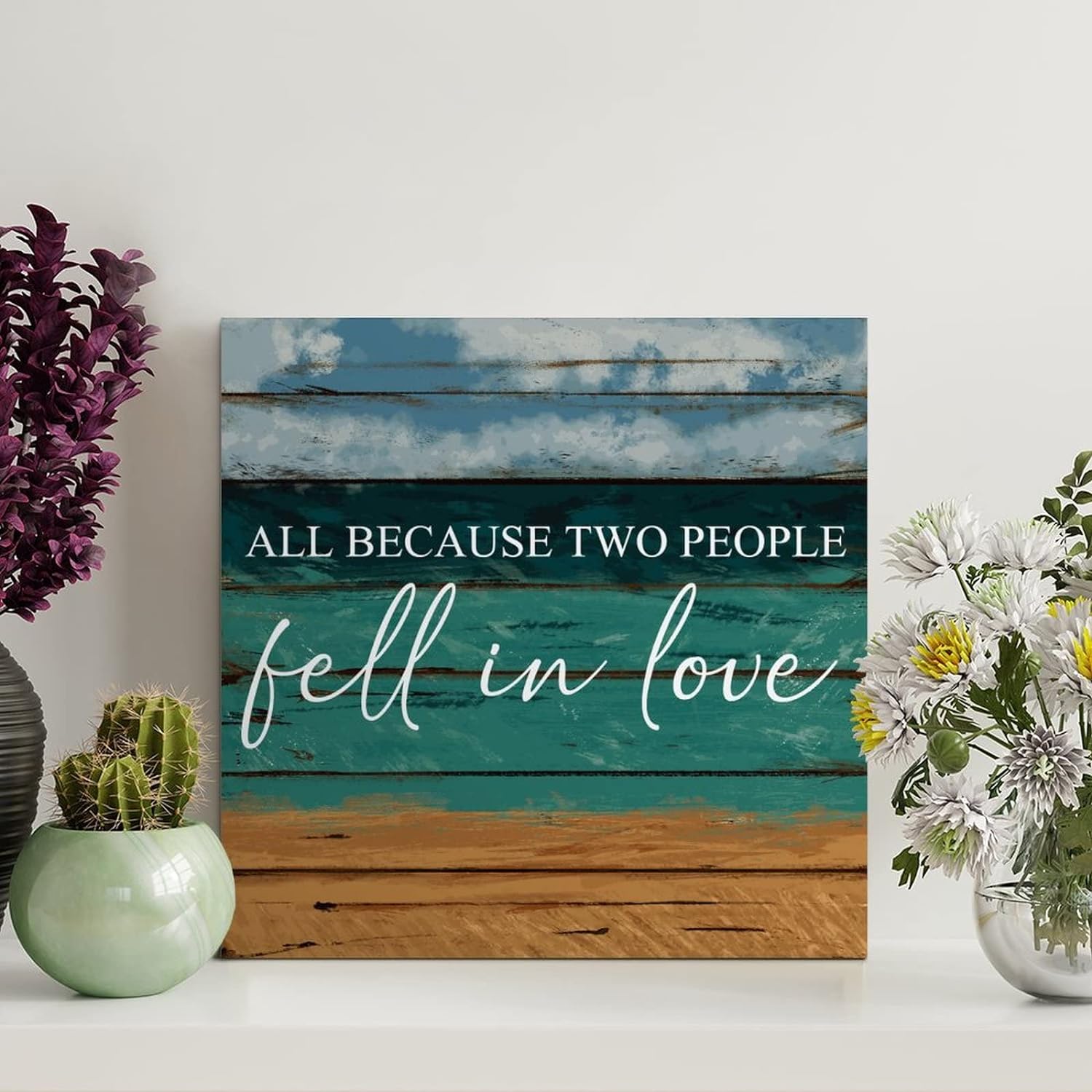 Vintage Country Wooden Pallet Sign All Because Two People Fell In Love ...
