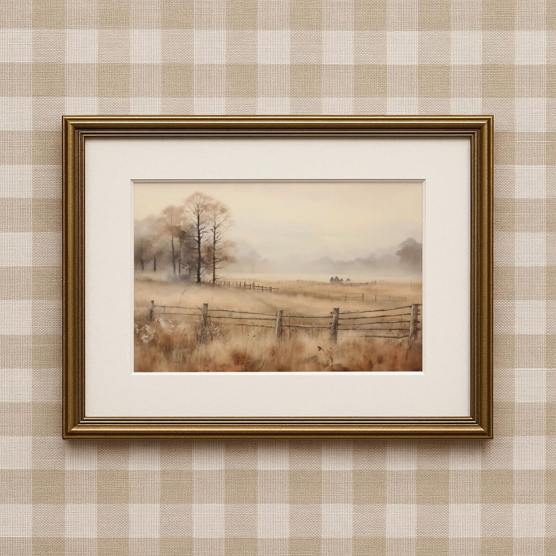 Vintage Countryside Landscape Wall Art Antique Autumn Autumn Fall Wall ...