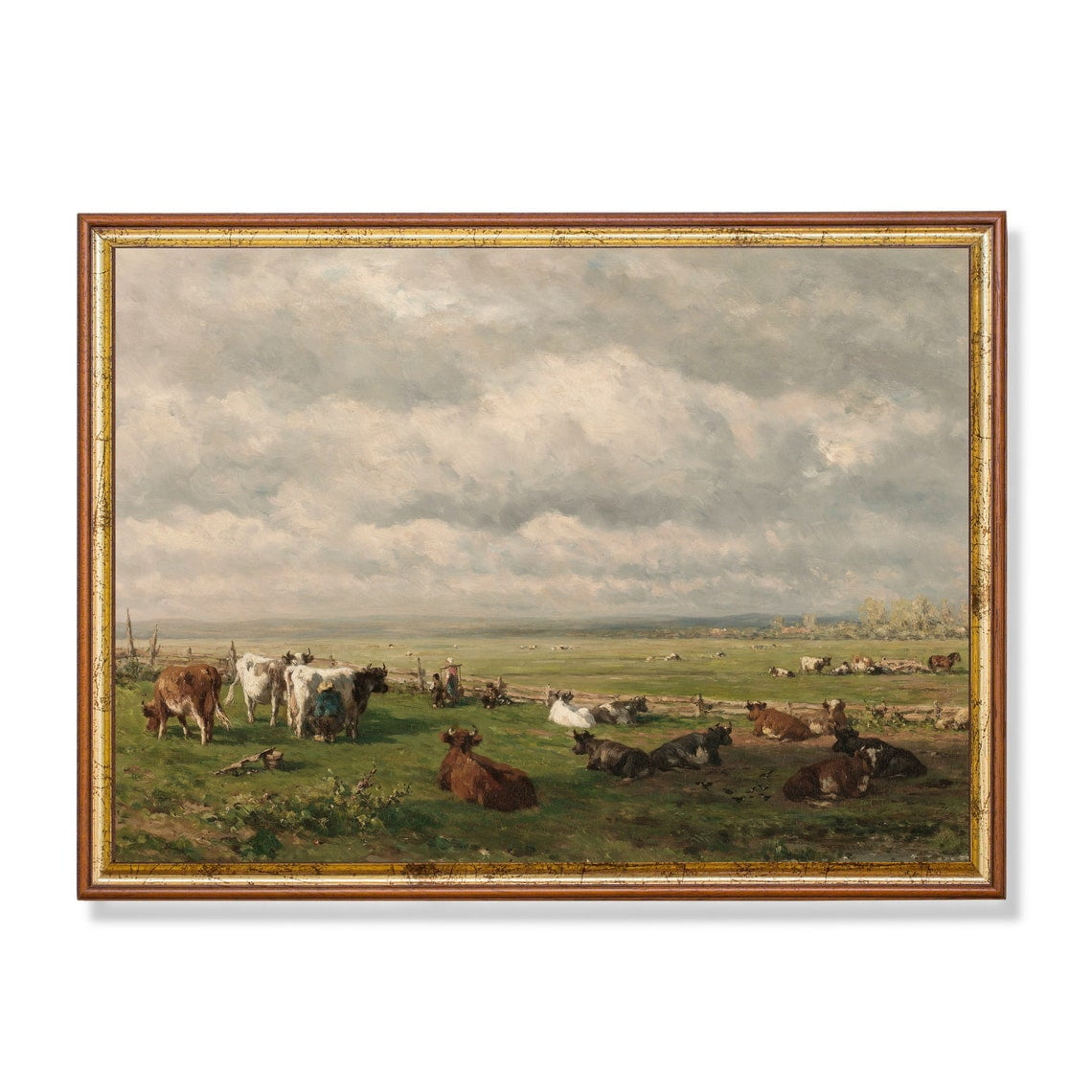 Vintage Cow Pasture Poster Rustic Farmhouse Landscape Home Decor, 24x36 ...