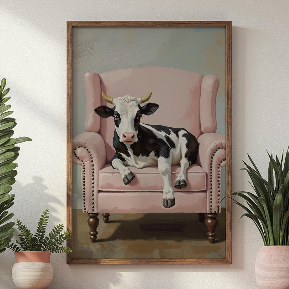Vintage Cow Print, Neutral Country Wall Art, Cow Art, Rustic Farmhouse ...