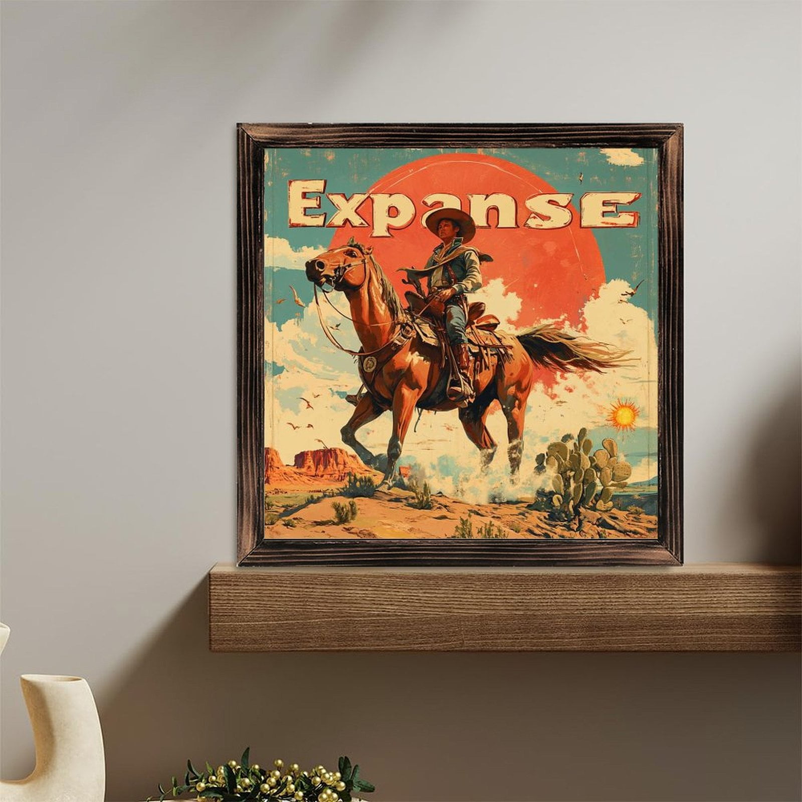 Vintage Cowboy Horse Art Wooden Sign Wall Plaque - Vintage Art ...