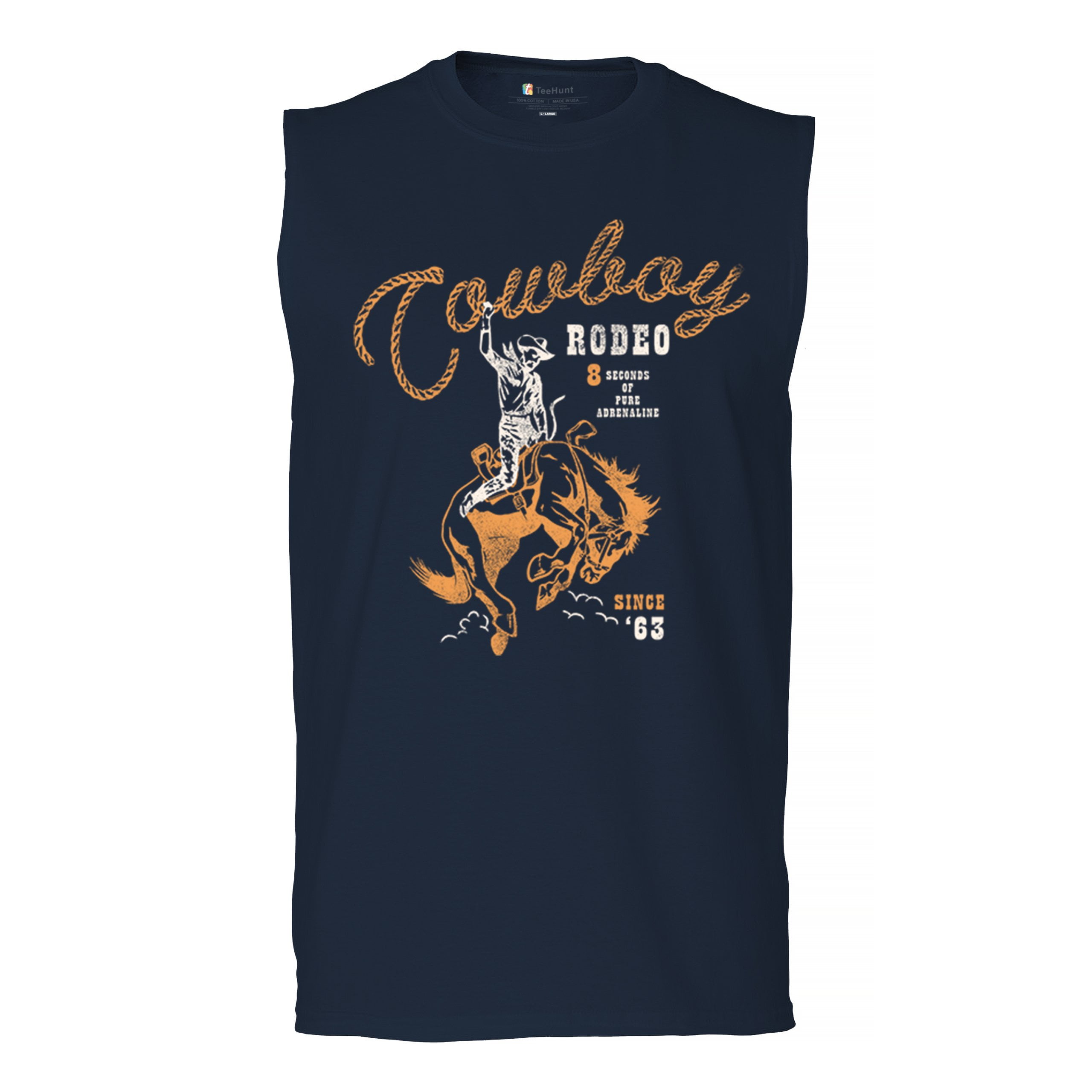 Vintage Cowboy Rodeo Men's Muscle Shirt American Bucking Bronco Rider Countr - Walmart.com