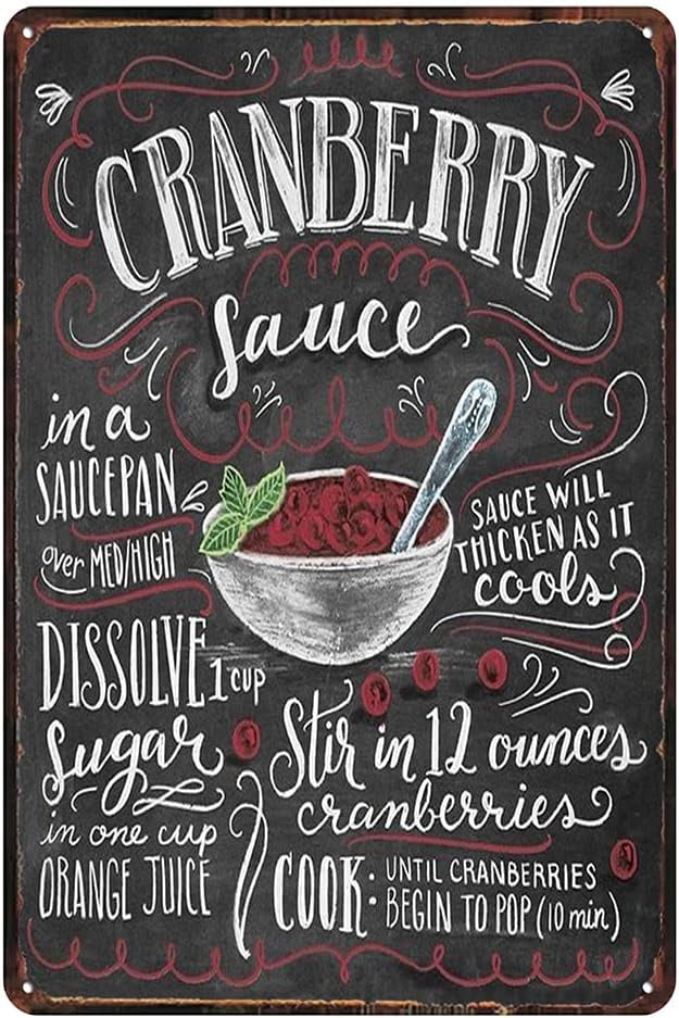 Vintage Cranberry Sauce Tin Sign - Retro Food Metel Sign - Wall Decor ...