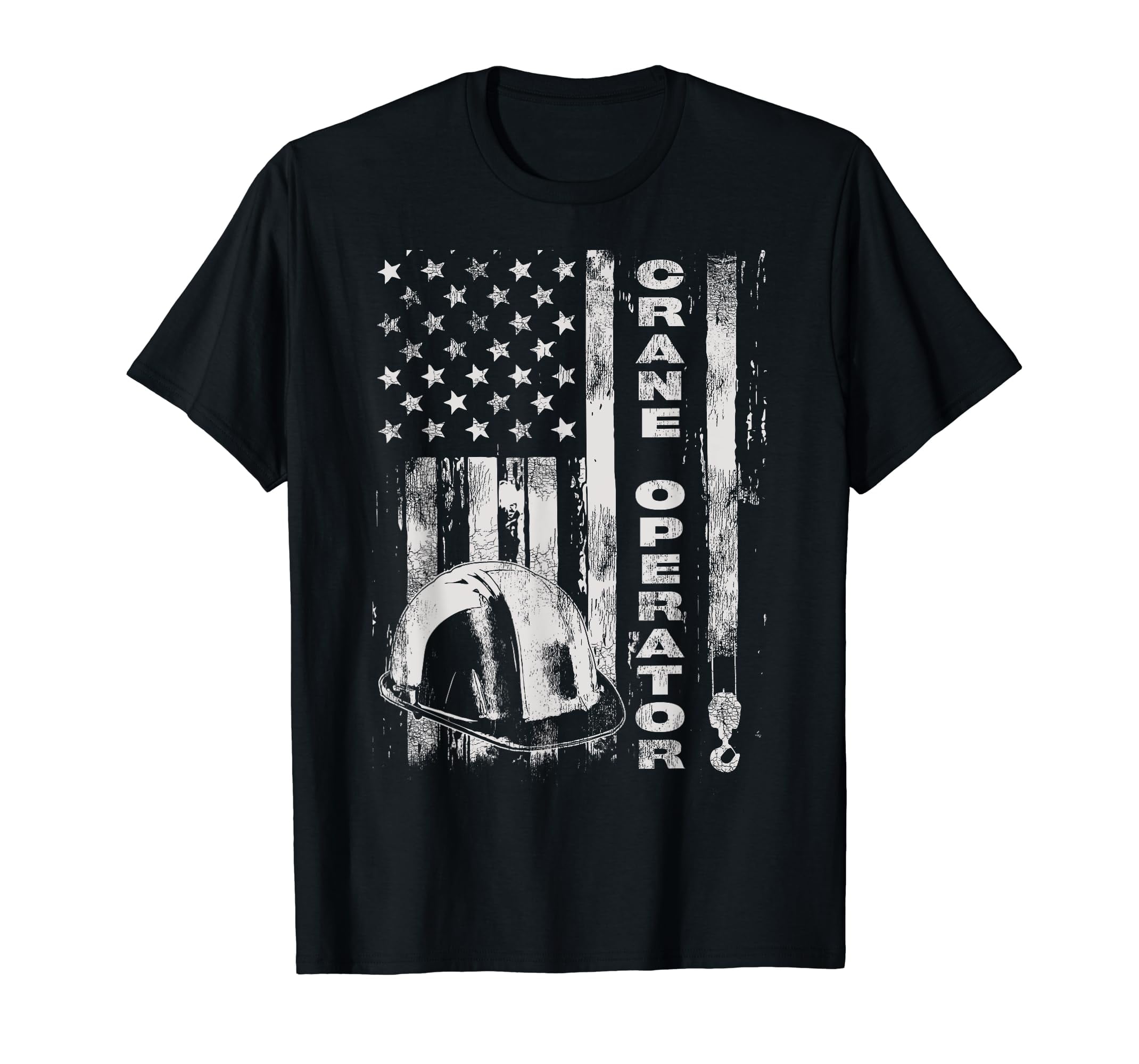 Vintage Crane Operator American Flag Retro Men T-Shirt - Walmart.com