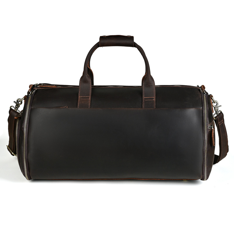 Vintage Crazy Horse Leather Men's Portable Travel Bag Genuine Leather ...