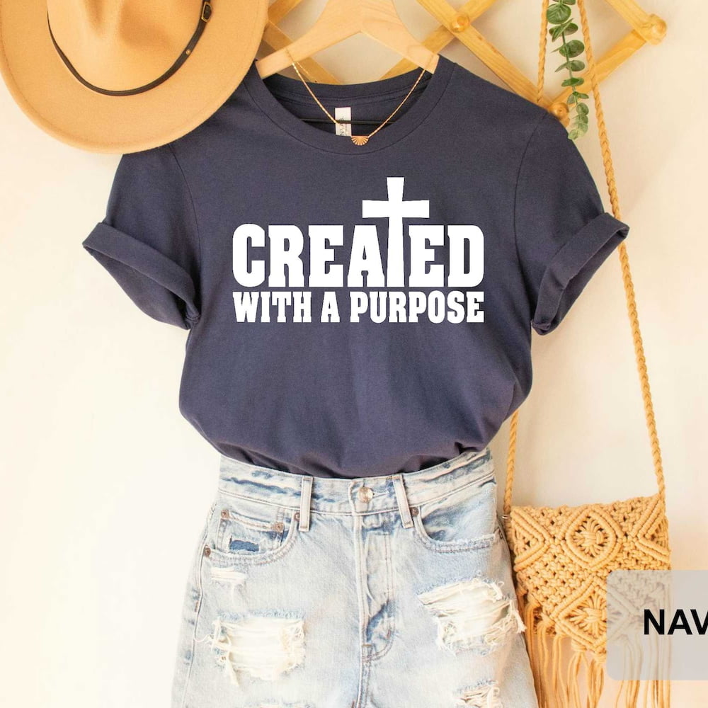 Vintage Created With A Purpose Bible Verse Faith Christian Gift Bible ...