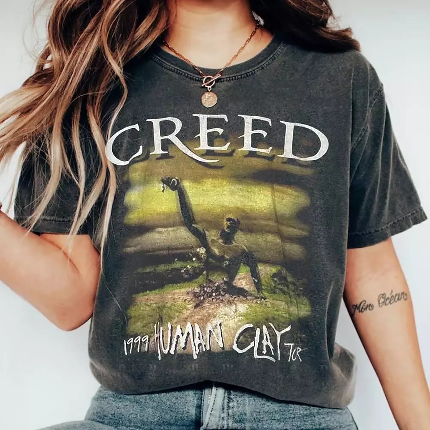 Vintage Creed band Human Clay 1999 Tour T shirt - Dark Heather Color ...