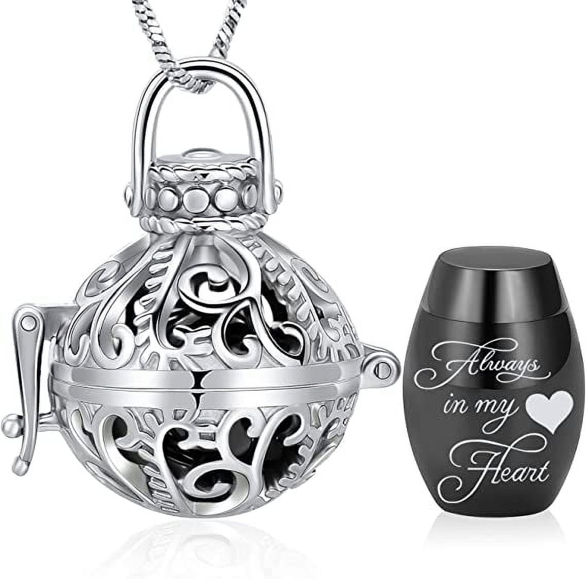 Vintage Cremation Jewelry Hollow Flower Urn Necklace for Ashes With ...