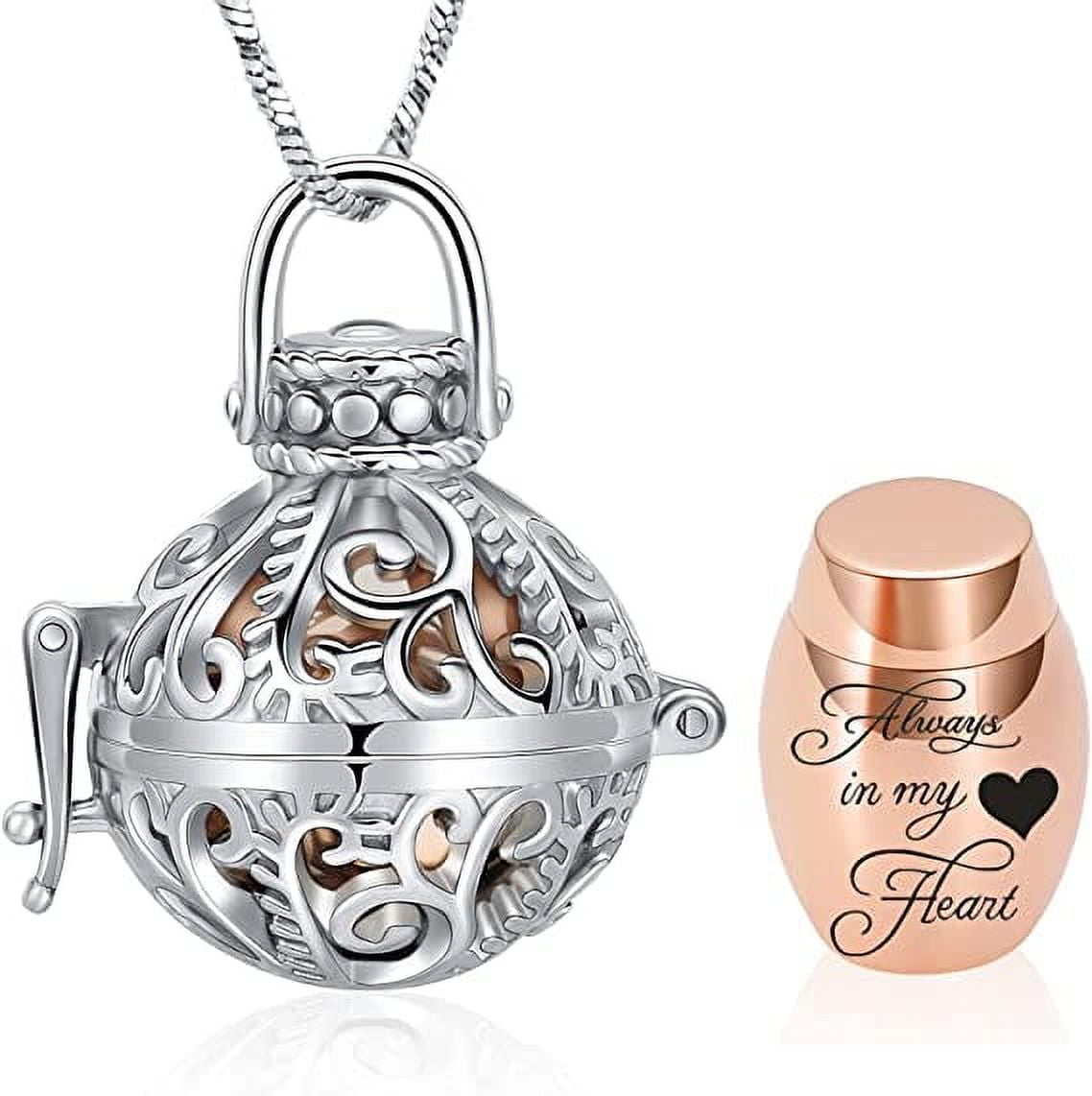 Vintage Cremation Jewelry Hollow Flower Urn Necklace for Ashes With ...