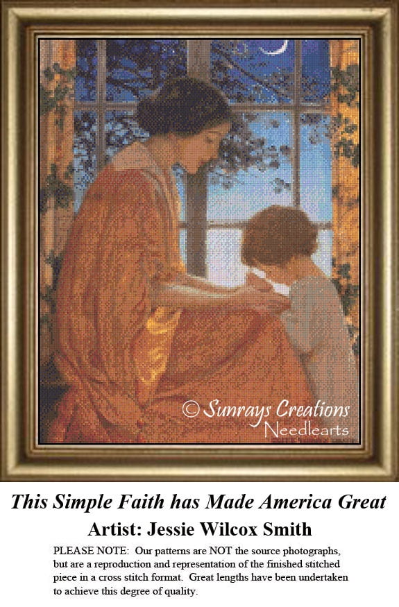 Vintage Cross Stitch | This Simple Faith Has Made America Great ...