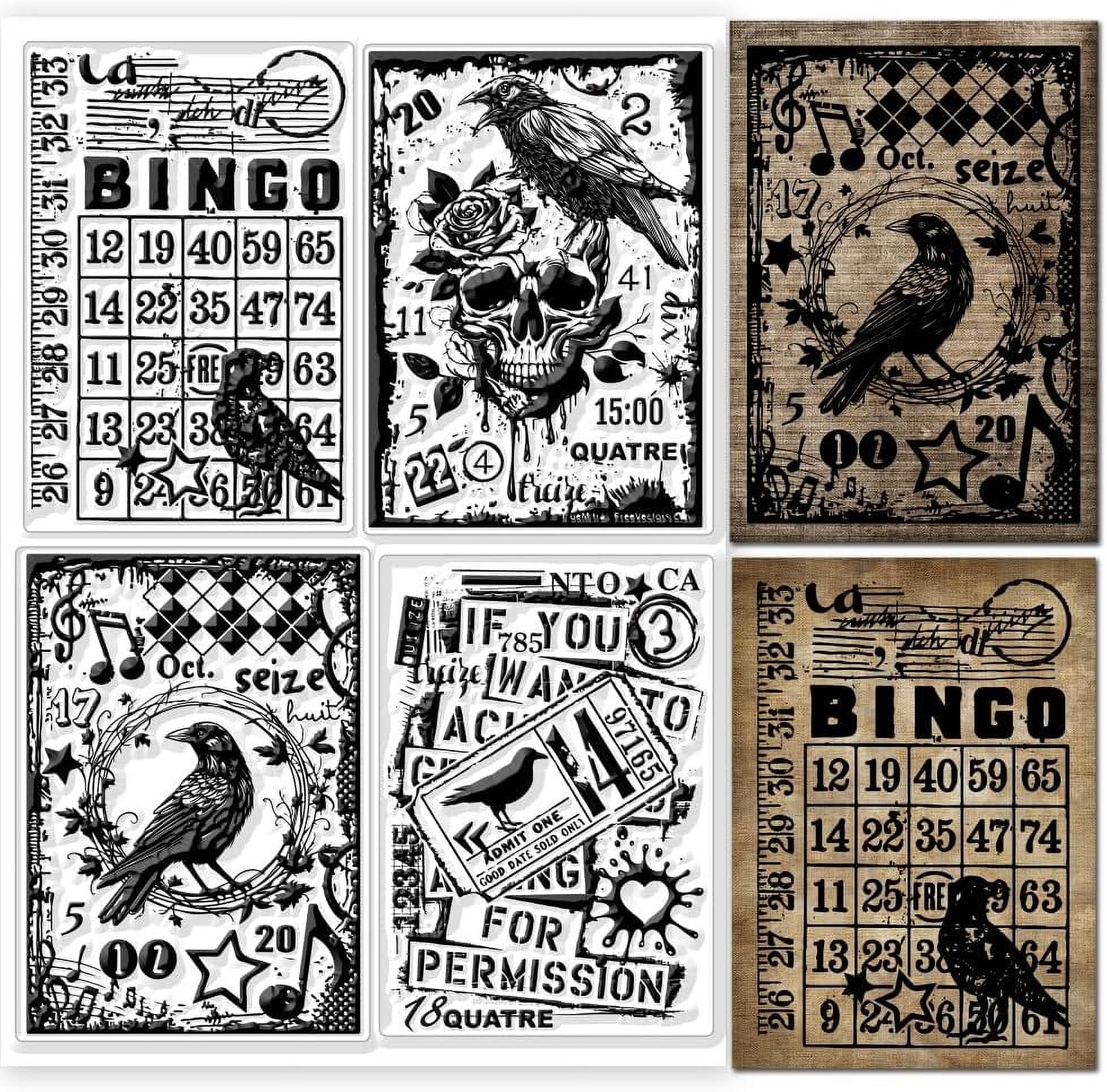 Vintage Crow Background Clear Stamps for DIY Scrapbooking Crow Words ...
