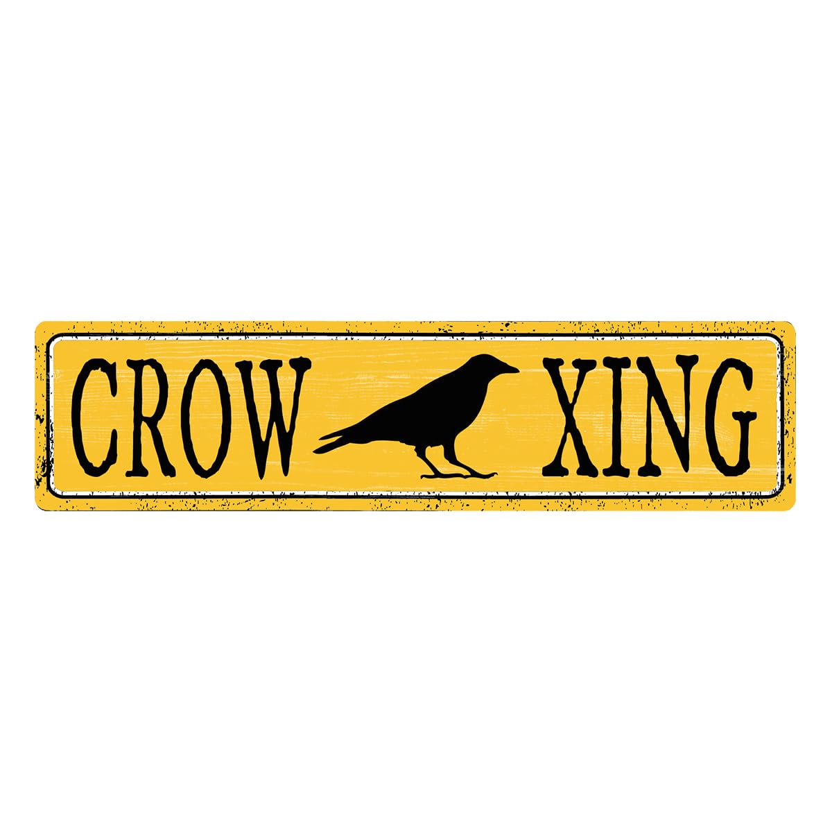 Vintage Crow Xing Crossing Sign, Animal Crow Crossing Metal Tin Sign Decor, Rustic Wall ...