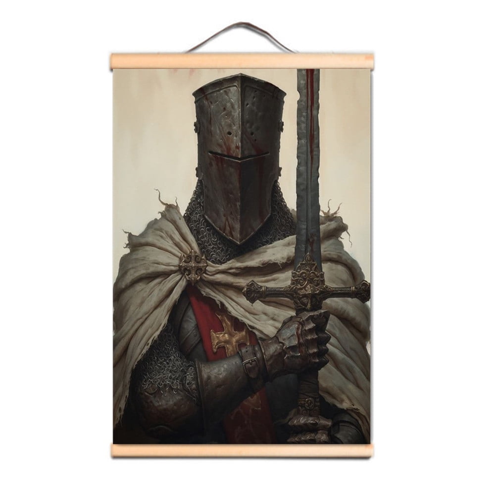 Vintage Crusader Warrior Wall Art Posters and Prints - Solid Wood ...